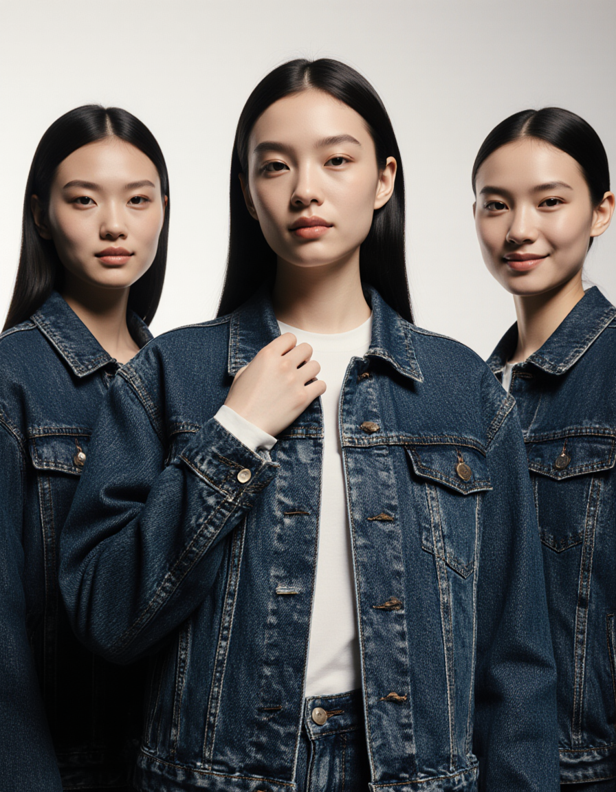 AI High Fashion Denim Group Photography | Rawshot AI